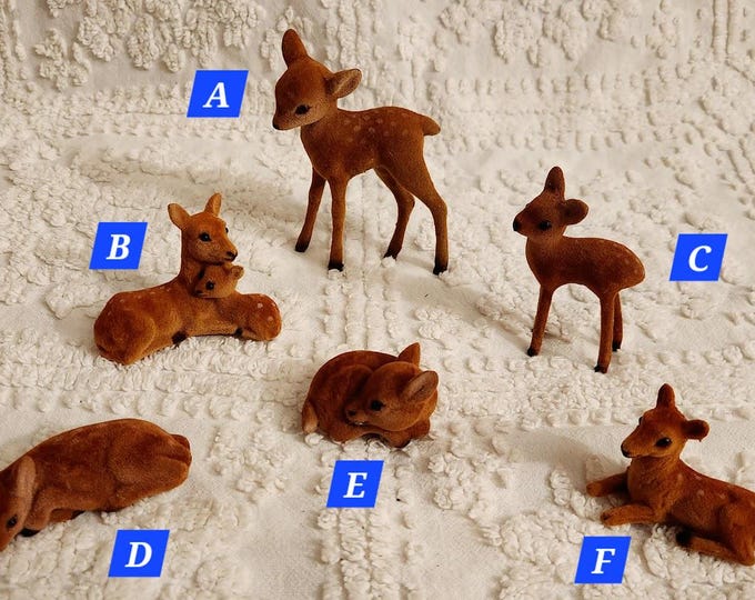 Miniature Flocked Deer / Fawn - Etsy