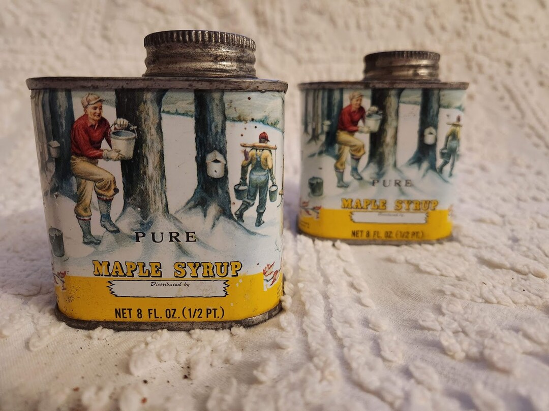 Vintage Maple Syrup Lithograph Can - 1/2 Pint - Etsy