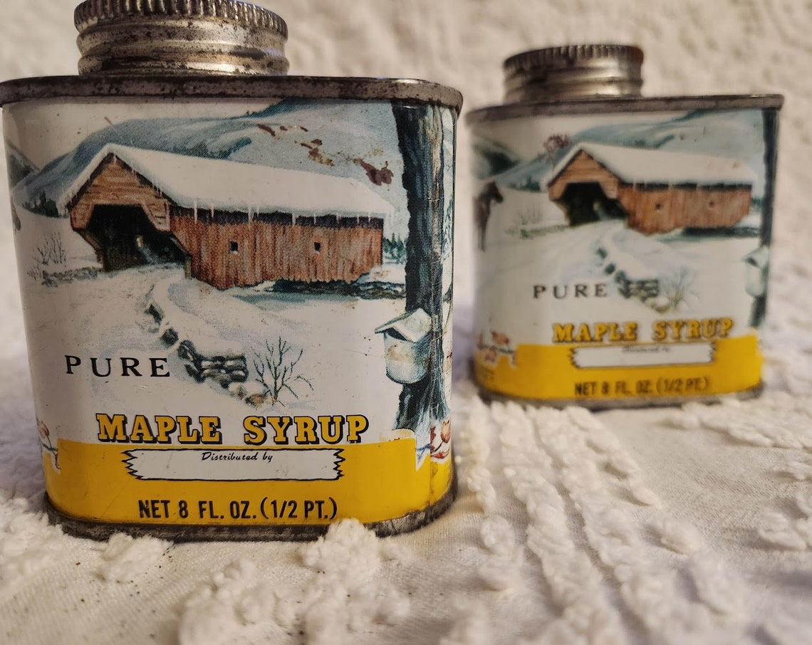 Vintage Maple Syrup Lithograph Can - 1/2 Pint - Etsy