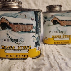Vintage Maple Syrup Lithograph Can - 1/2 Pint - Etsy