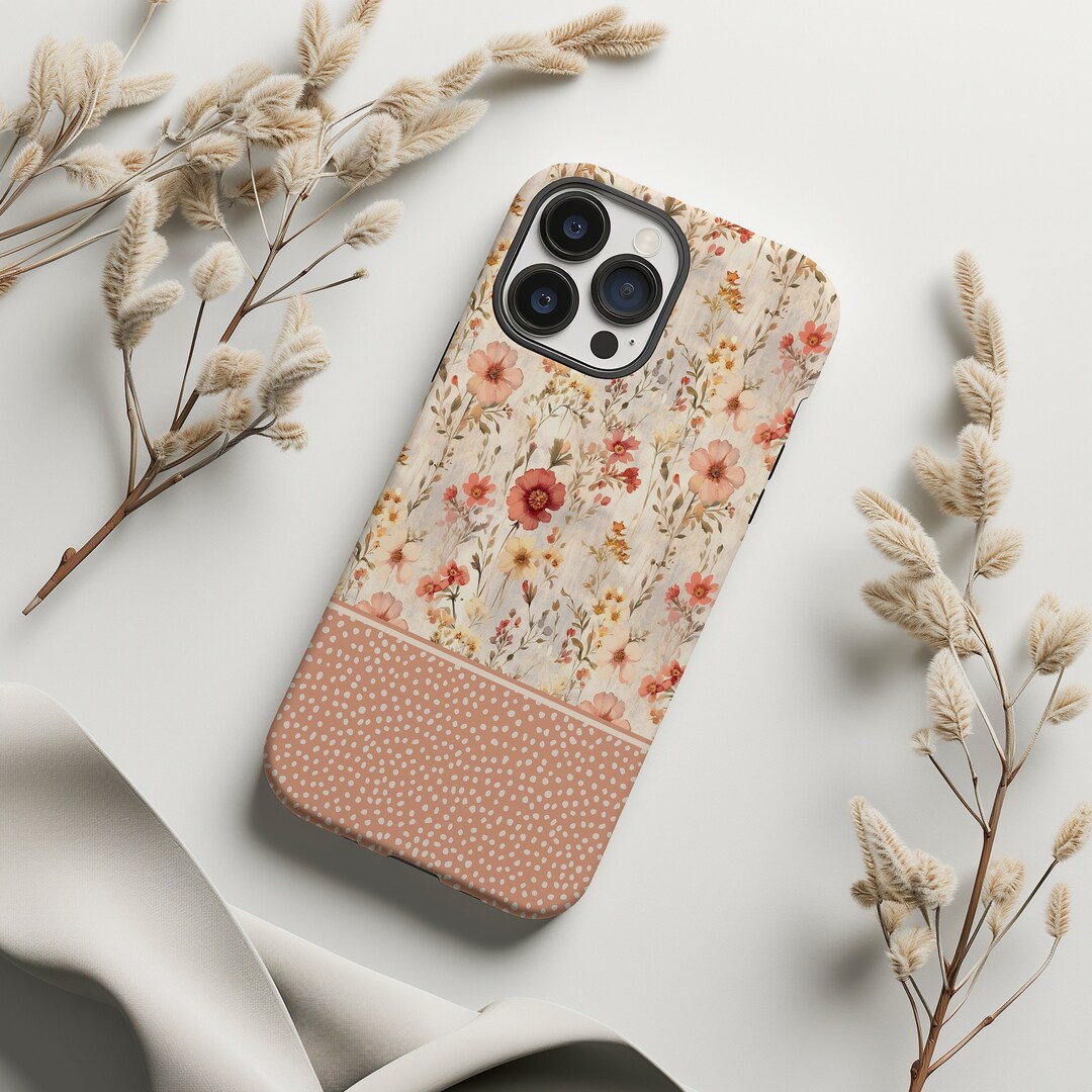 Floral Phone Case: Pastel Flower Design, Protective Dual Layer iPhone ...