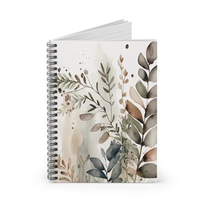 Watercolor Floral Spiral Notebook, Ruled Line Journal, Back to School ...