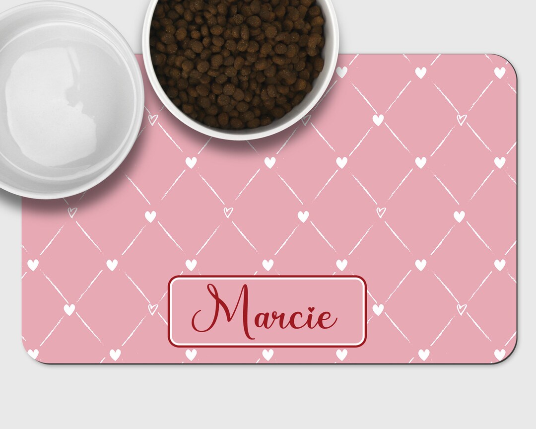 Valentine Dog Placemat Personalized Dog Bowl Mat Pet Placemat ...