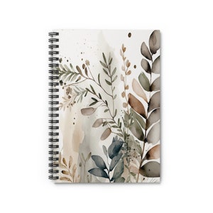 Watercolor Floral Spiral Notebook, Ruled Line Journal, Back to School ...