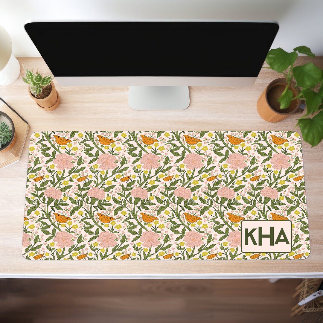 Personalized Desk Mat Custom Desk Cushion Pad Monogrammed Desk Blotter ...