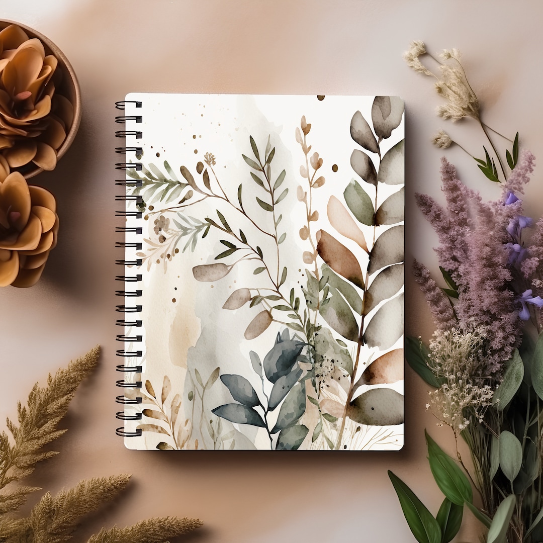 Watercolor Floral Spiral Notebook, Ruled Line Journal, Back to School ...