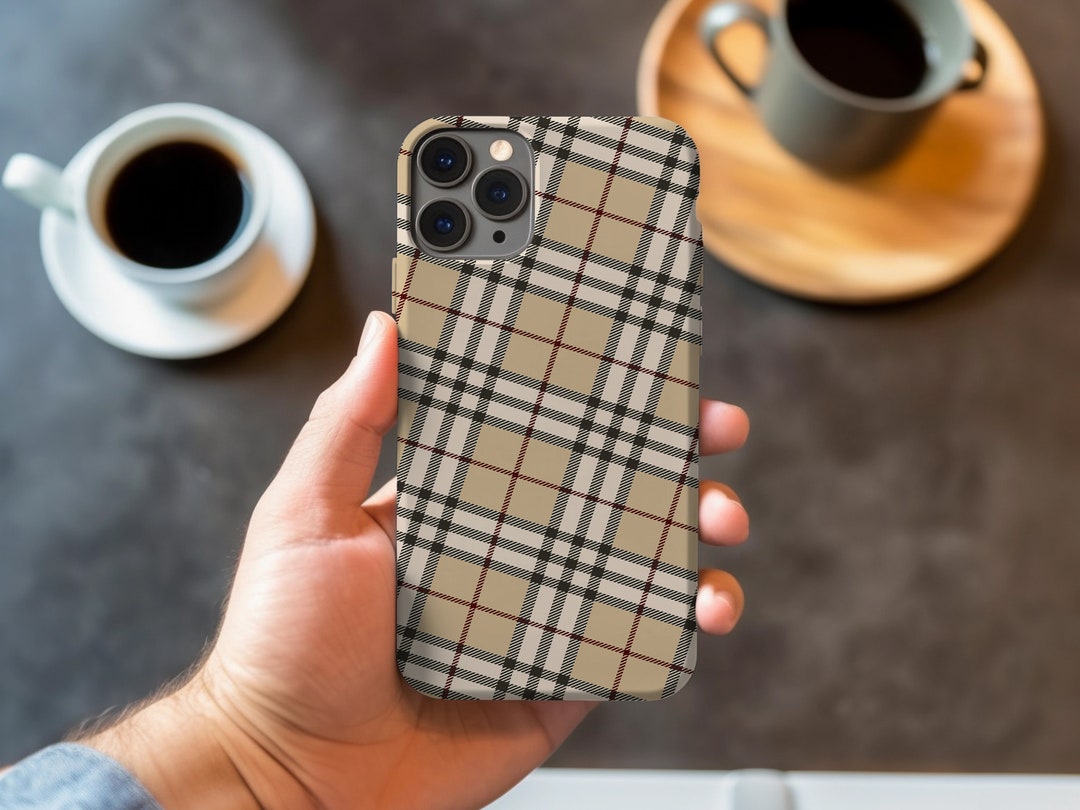 Plaid Phone Case, iPhone Samsung, Slim Case, Fall Phone Case, Neutral ...
