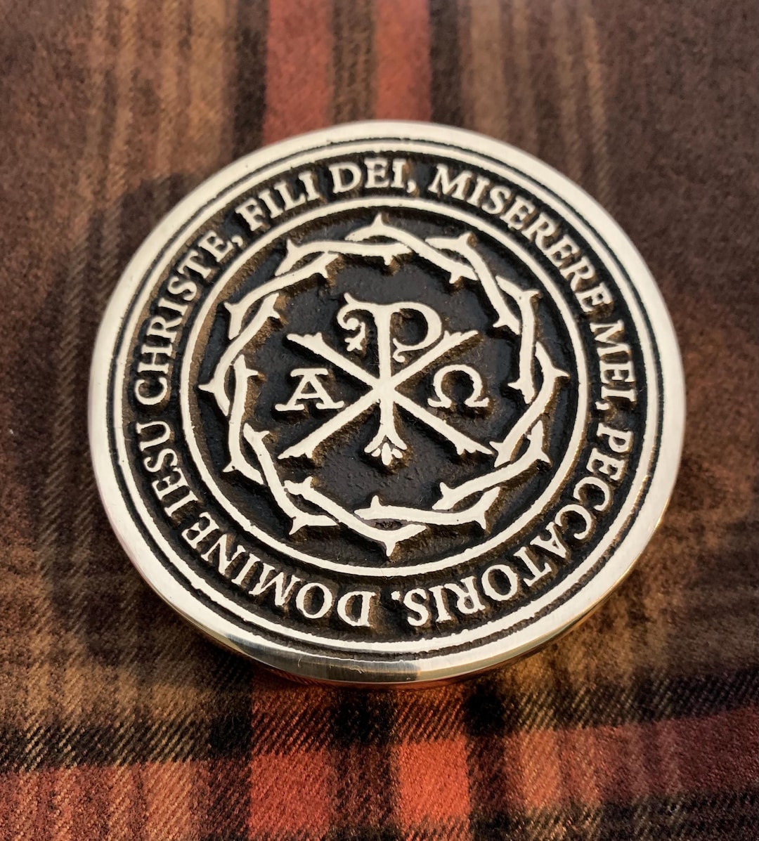 Jesus Prayer Buckle - Christogram Handmade Brass - Christian Gift - Etsy