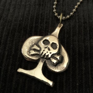 Ace of Spades Skull Crossed Bones Necklace-pendant - Etsy