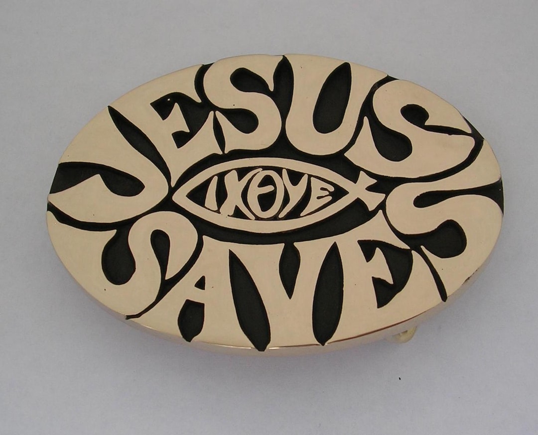 Jesus Saves - IXOYE - Retro Style Belt Buckle - Etsy