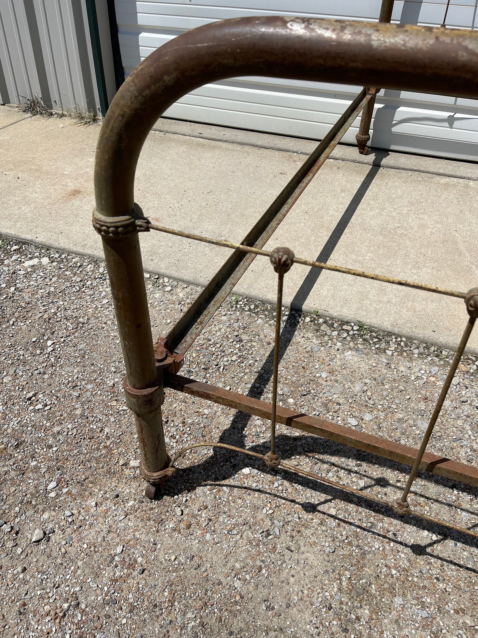 Antique Metal Bed Rustic Shabby Chic Primitive Country French Headboard ...