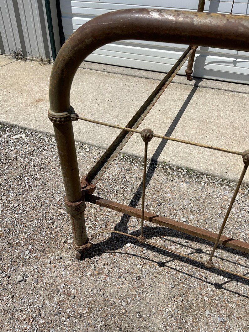 Antique Metal Bed Rustic Shabby Chic Primitive Country French Headboard ...