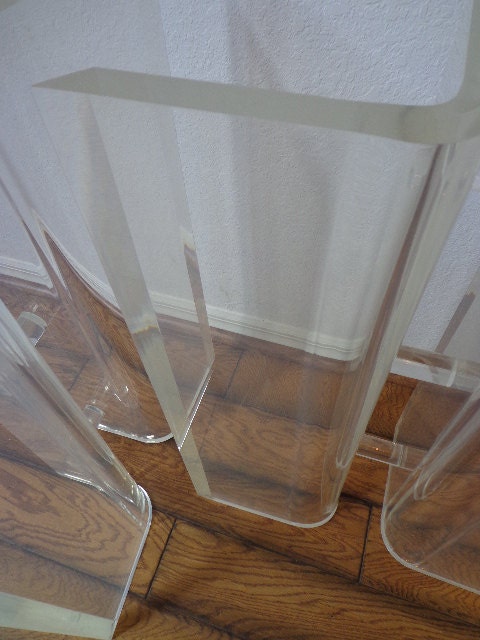 Lucite Table Desk Base Mid Centry Modern Charles Hollis Jones Style ...