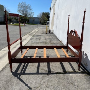 Antique Full Size Poster Bed Shabby Chic Primitive Provincial Headboard ...