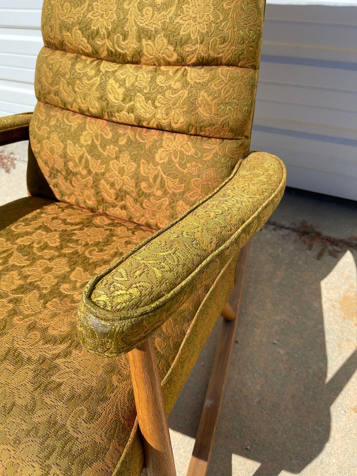 Mid Century Modern Rocking Chair Wood Fabric Retro Rocker - Etsy