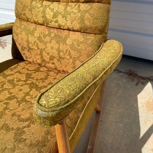 Mid Century Modern Rocking Chair Wood Fabric Retro Rocker - Etsy