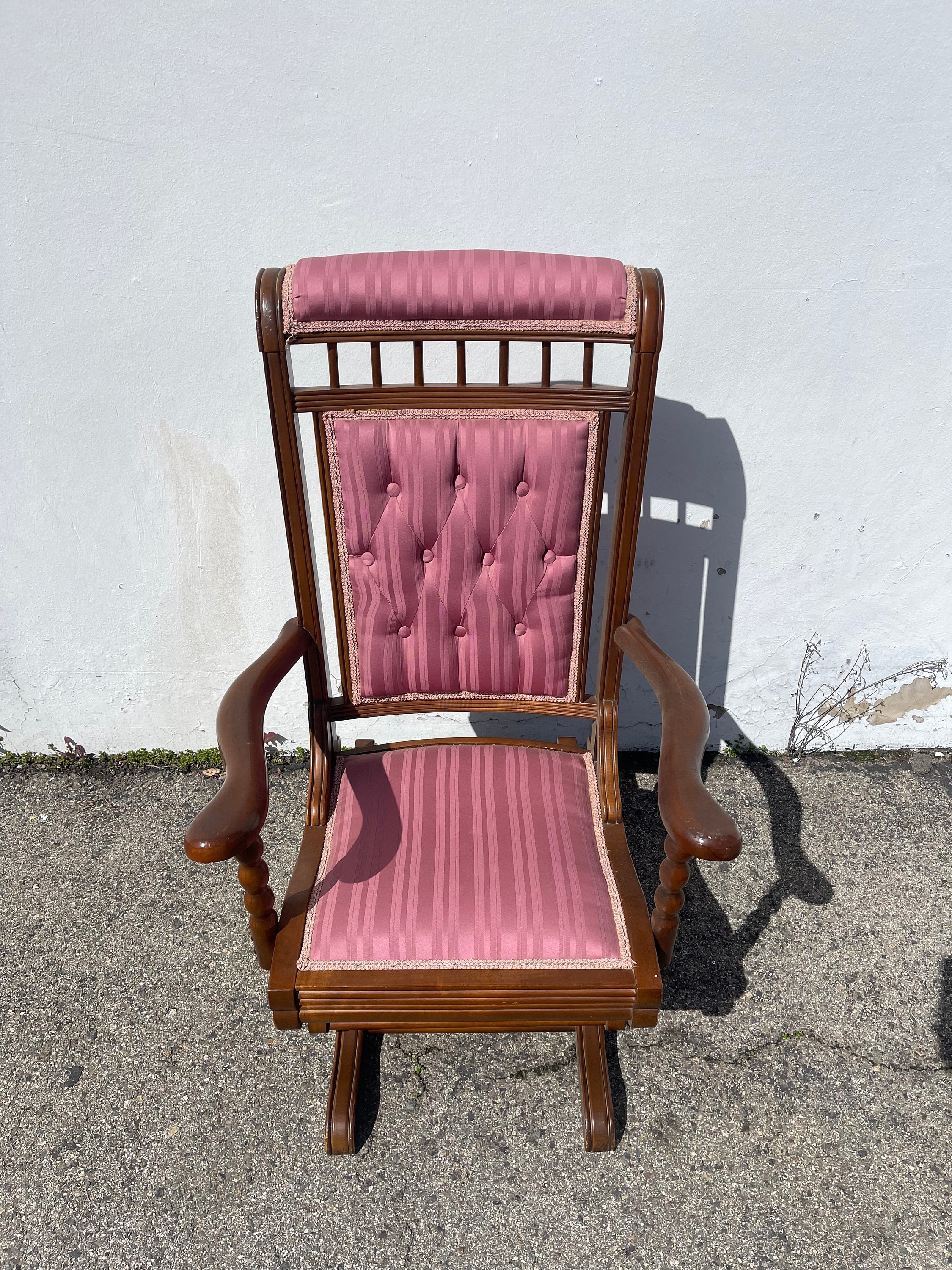 Antique Rocking Chair Wood Rocker Armchair Spindle Traditional Shabby Chic Country French Glider Nursery Room Furniture CUSTOM PAINT Avail