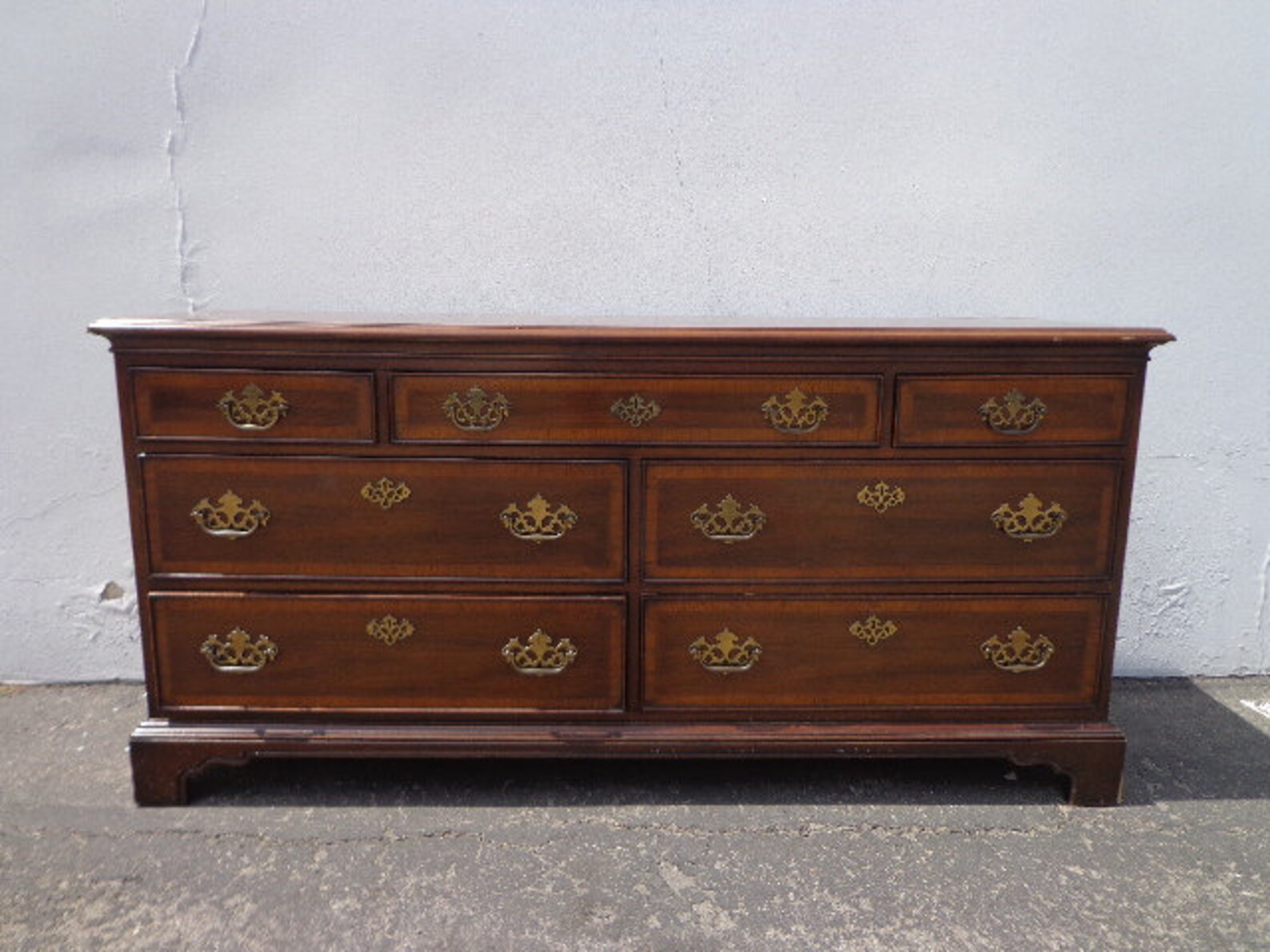 Antique Dresser Wood Asian Regency Chinoiserie Boho Chic Chest Drawers ...