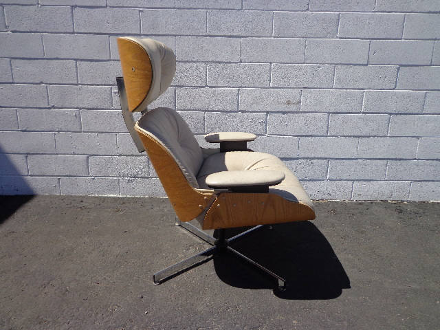 Mid Century Modern MCM Eames Inspired Lounge Chair Armchair Ottoman ...