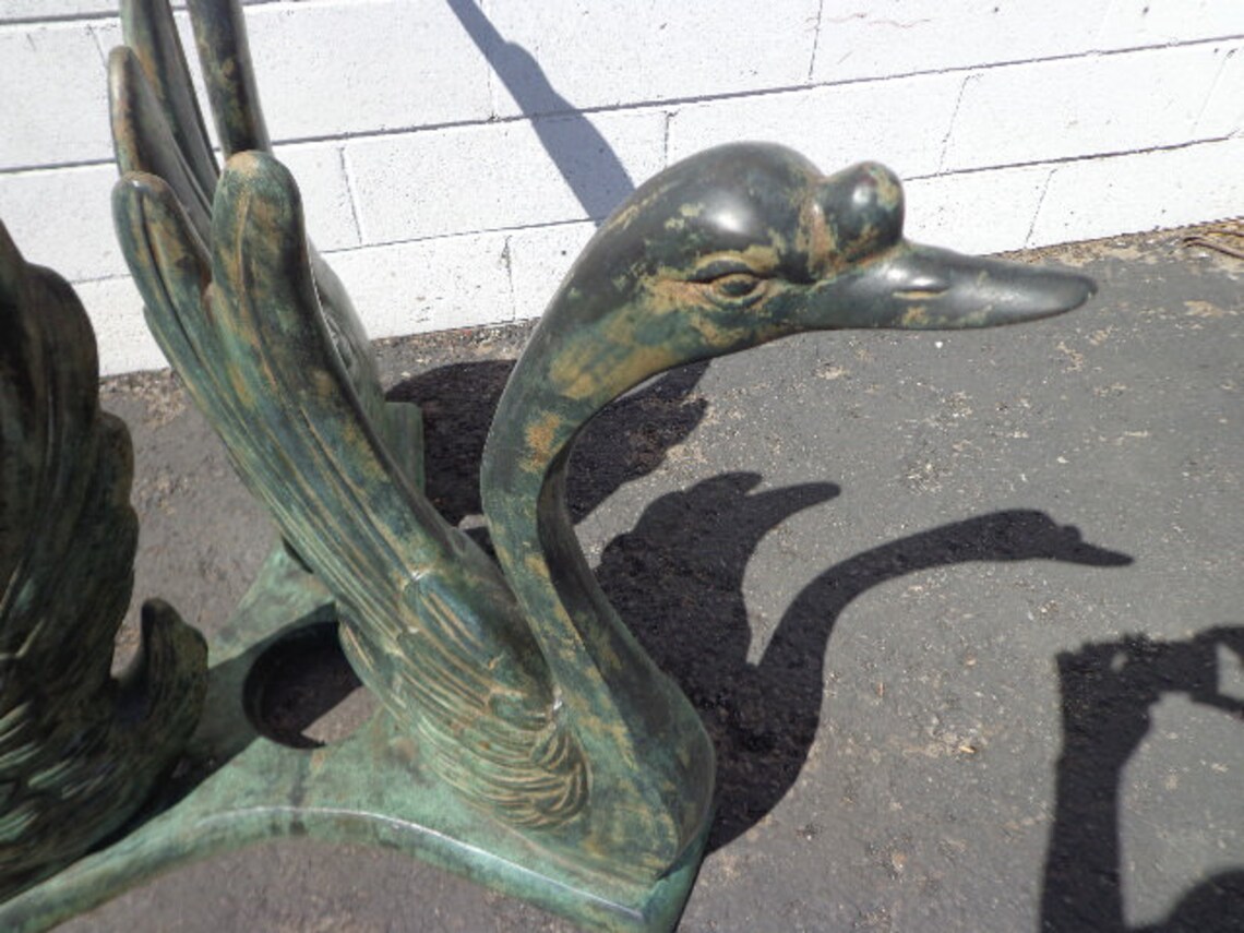 French Brass Seated Swan Base Dining Table Mid Century Modern - Etsy