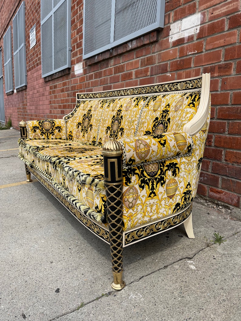 Versace Baroque Style Sofa | Vintage Hollywood Regency Designer Couch ...