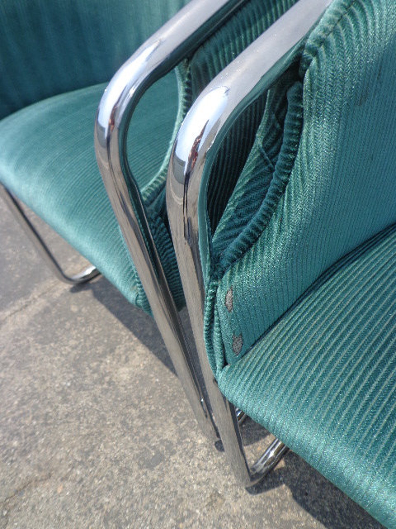 Set of 4 Milo Baughman Style Chrome Metal Mid Century Modern Dining ...