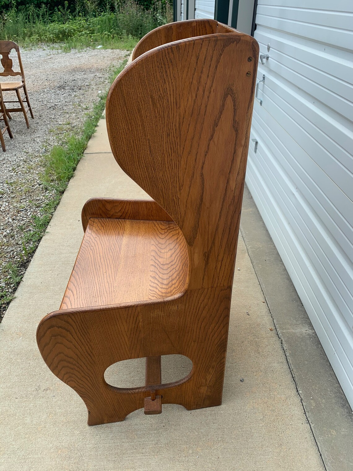 Antique Oak Commode Armchair Traditional American Colonial | Etsy