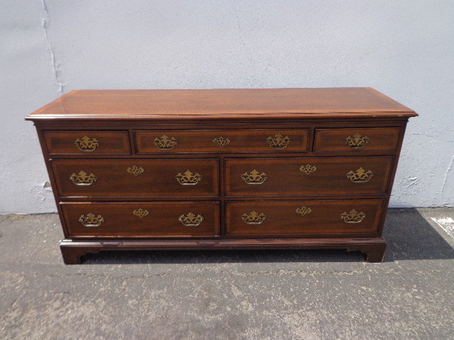 Antique Dresser Wood Asian Regency Chinoiserie Boho Chic Chest Drawers ...