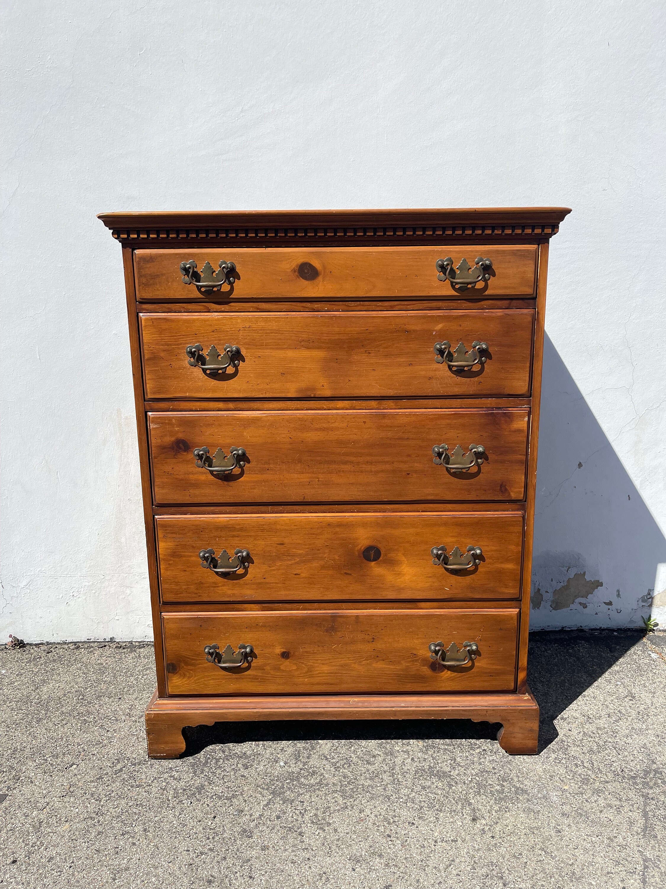Antique Dresser Tall Boy Highboy Solid Maple Wood Chest Drawers Country Antique Dresser Tall Boy Highboy Solid Maple Wood Chest Drawers Country