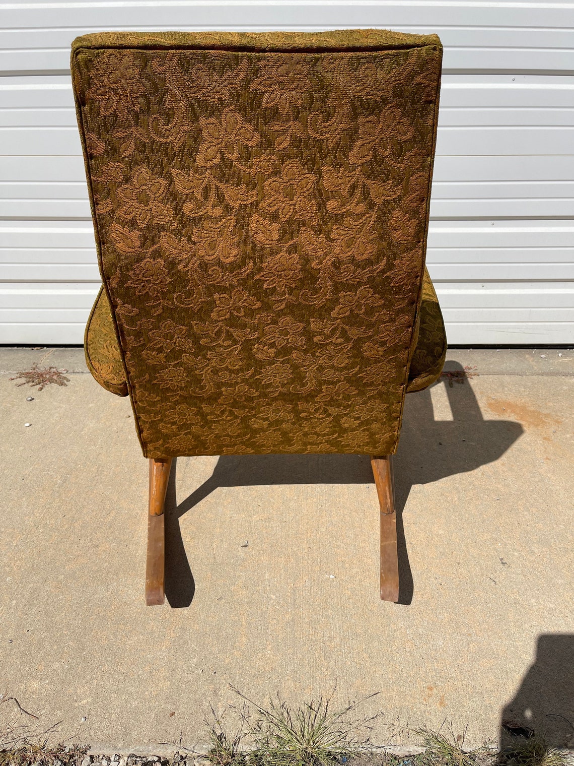 Mid Century Modern Rocking Chair Wood Fabric Retro Rocker - Etsy