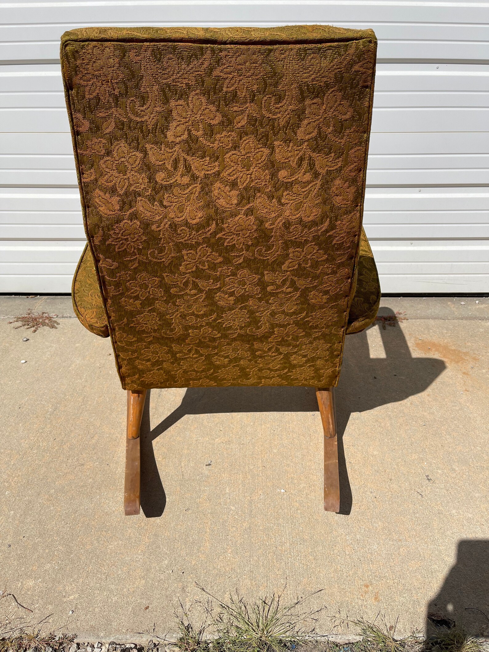 Mid Century Modern Rocking Chair Wood Fabric Retro Rocker - Etsy