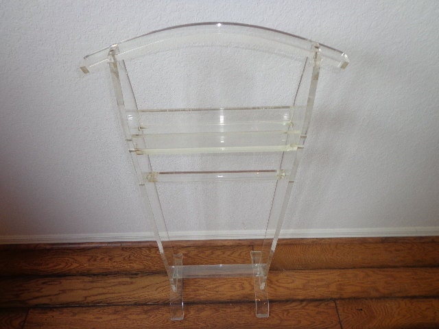 Lucite Valet Coat Rack Catch All Bathroom Storage Decor Mid Centry ...