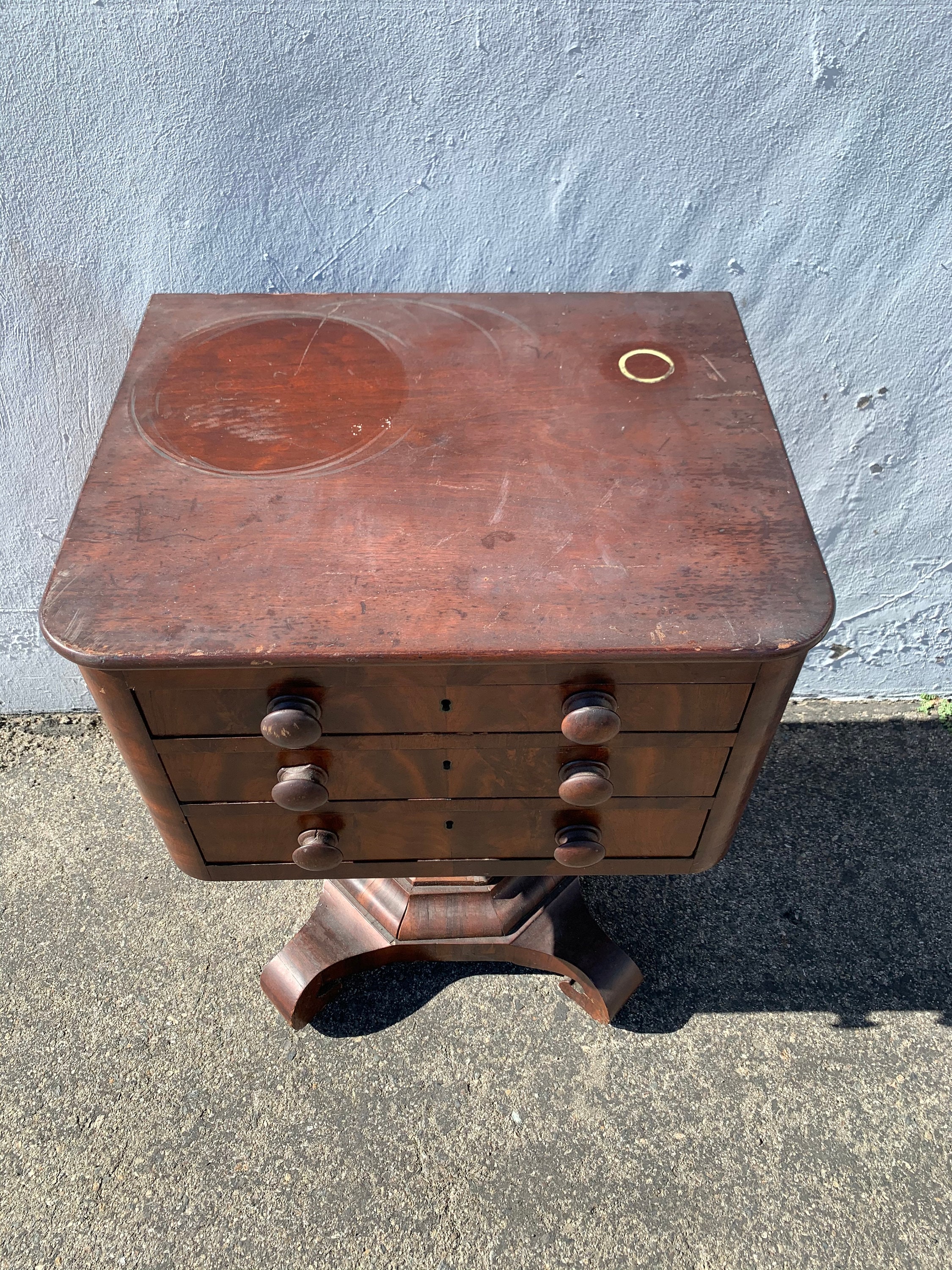 Antique Mahogany Wood Table Vintage Bedside Nightstand Traditional ...