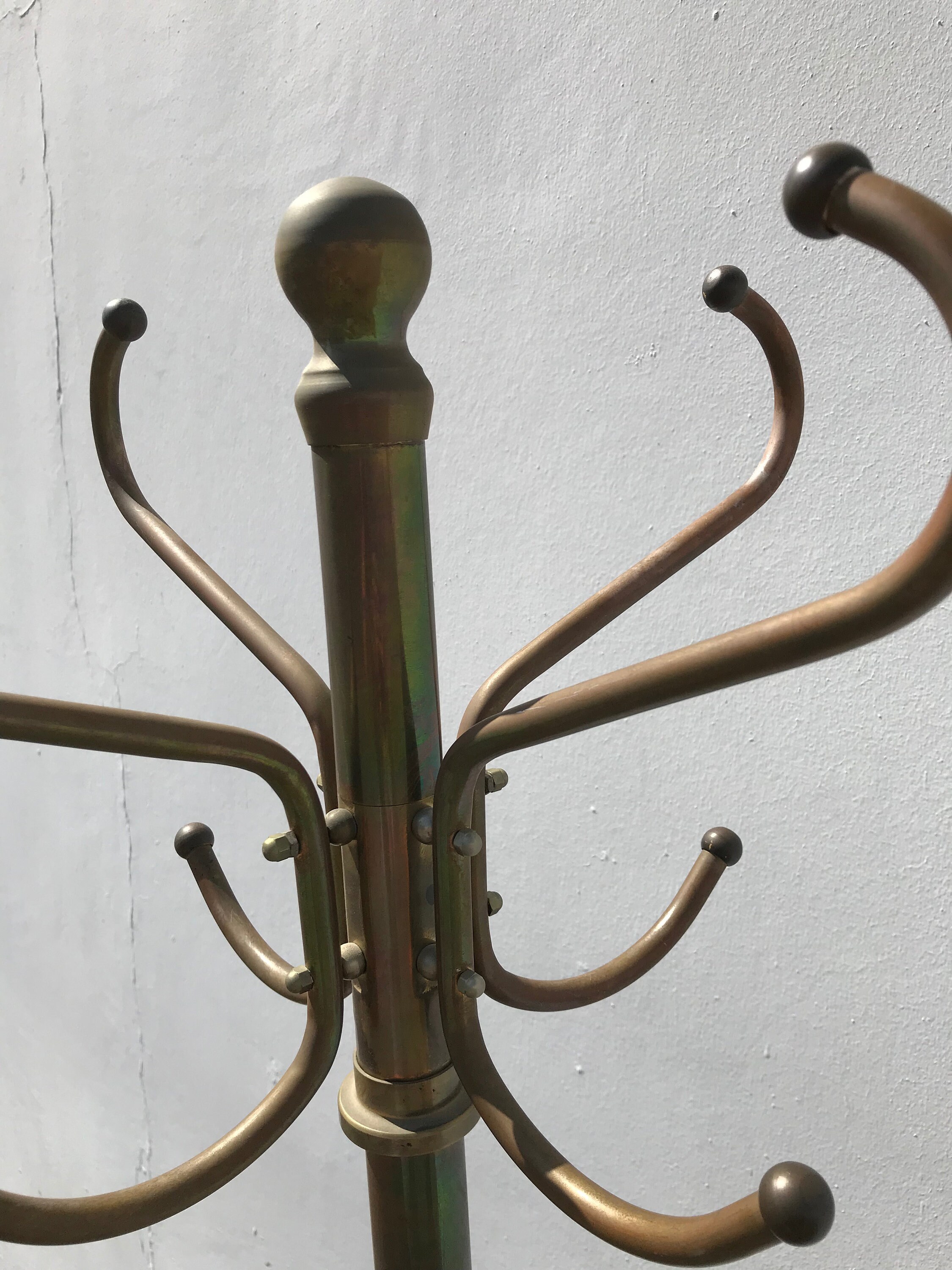 Antique Brass Coat Rack Rotating Hall Hat Tree Koken Garment Rack ...