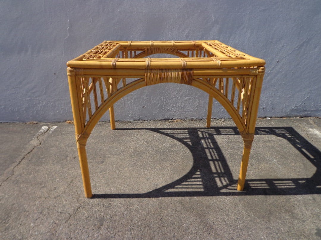 Vintage Rattan Dining Table Base Kitchen Breakfast Table Style Tropical ...
