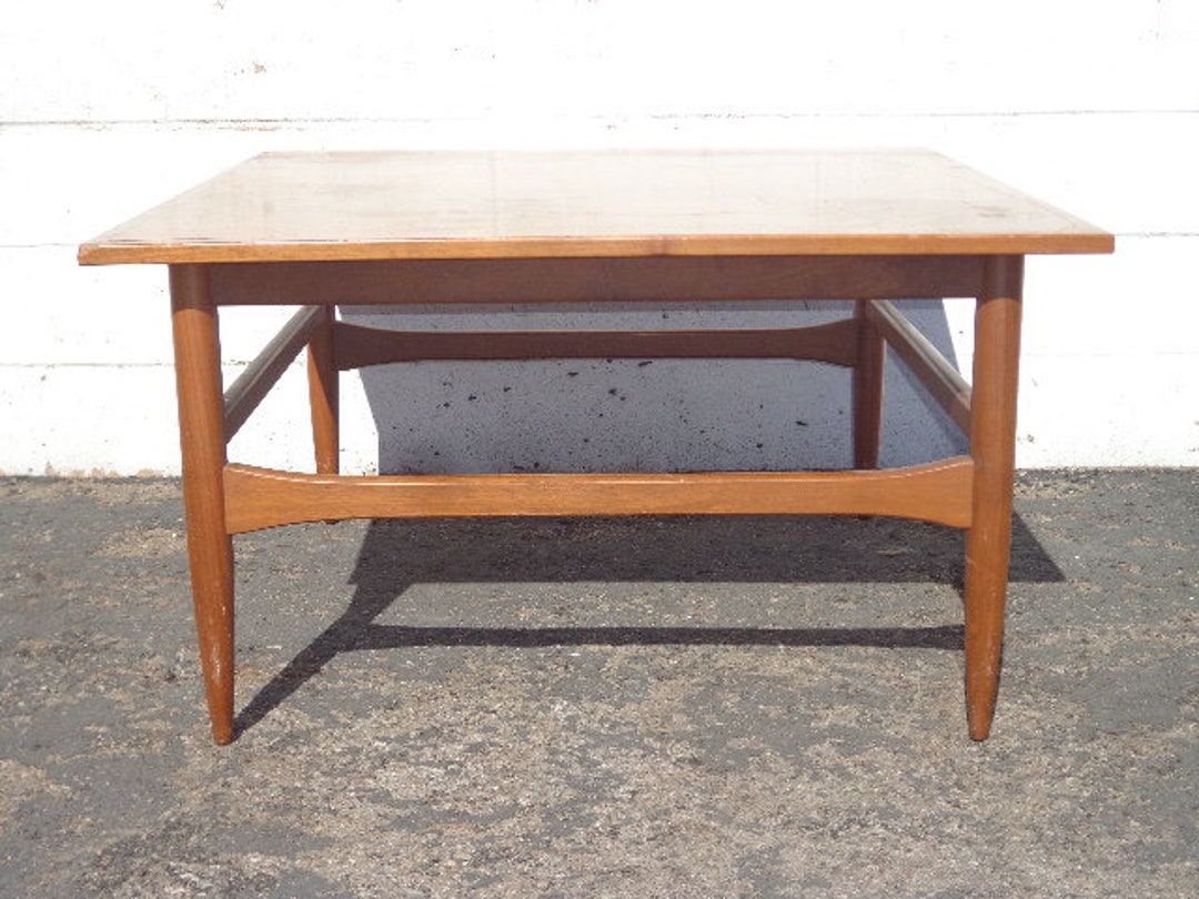 Mid Century Modern Wood Coffee Table Square Traditional Vintage Antique ...
