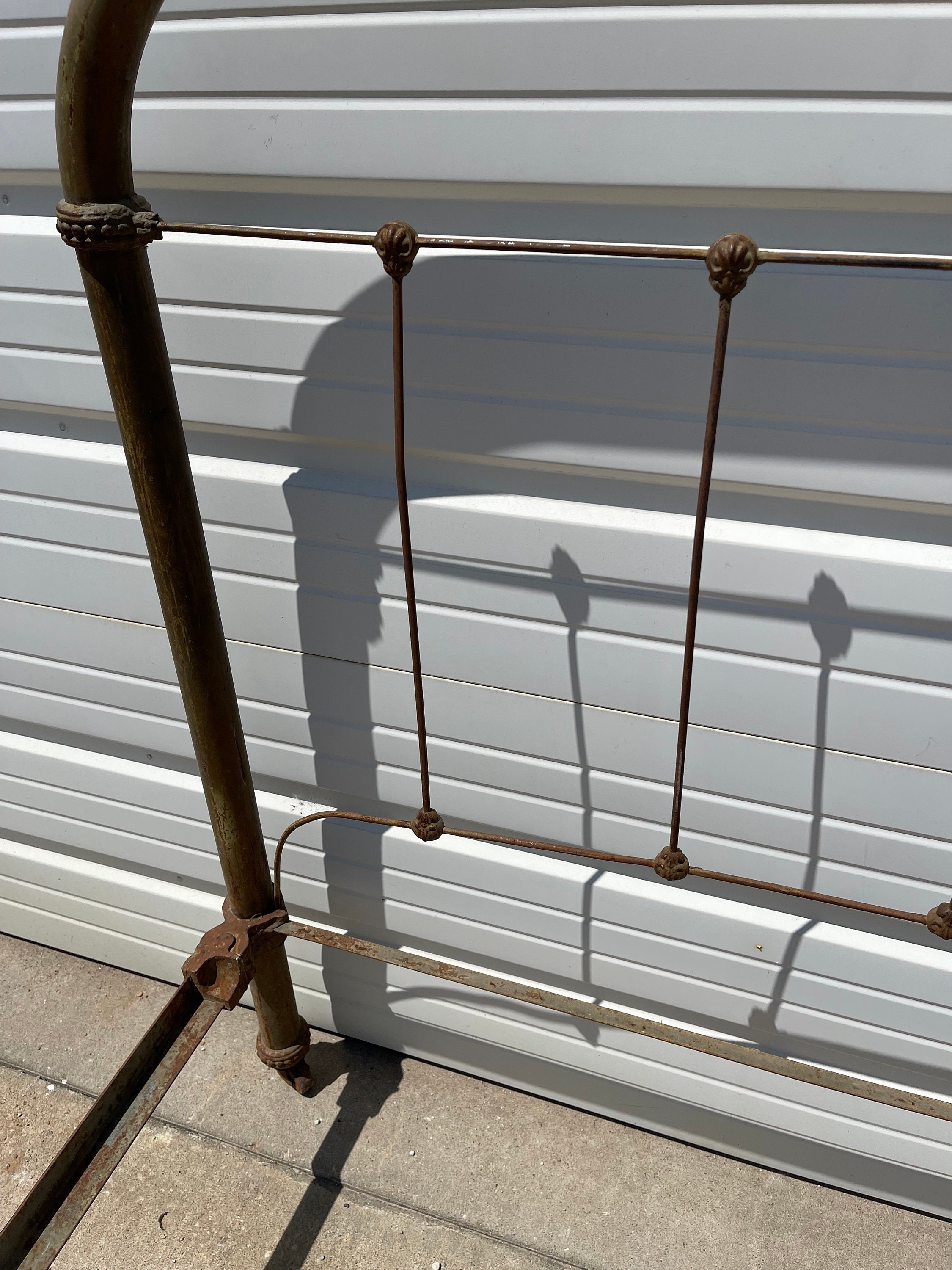 Antique Metal Bed Rustic Shabby Chic Primitive Country French Headboard ...