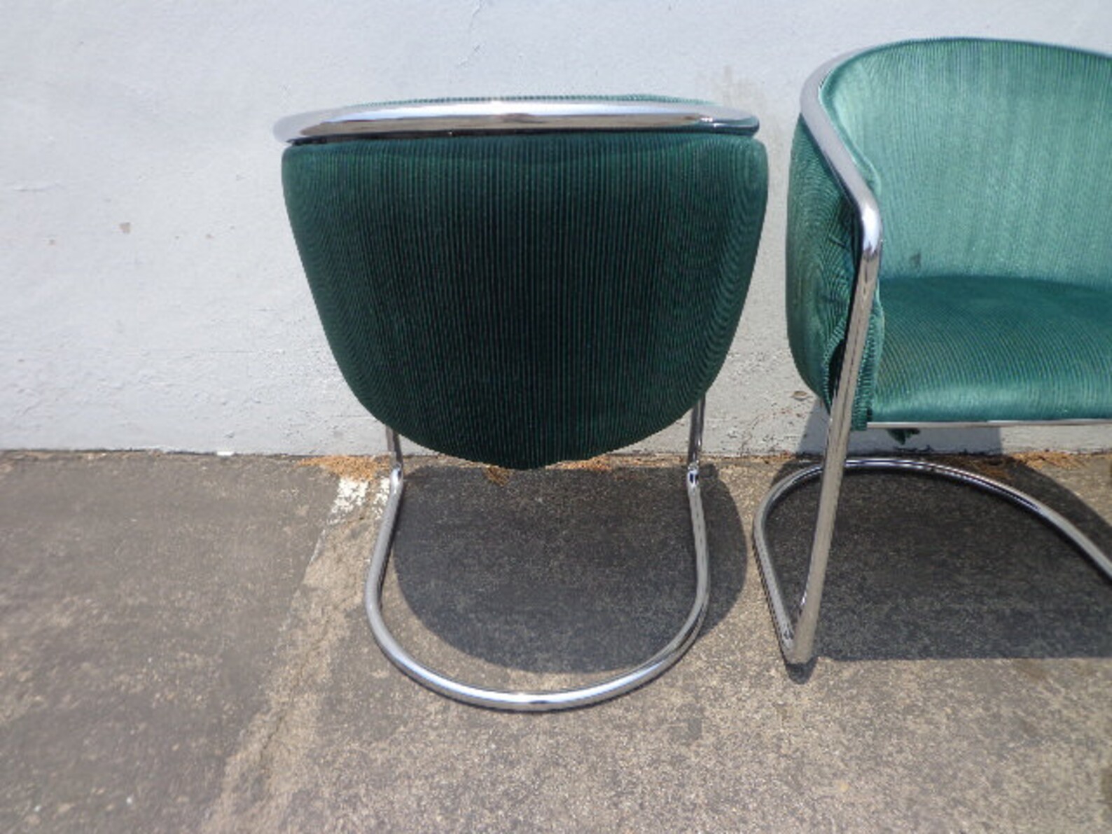 Set of 4 Milo Baughman Style Chrome Metal Mid Century Modern Dining ...