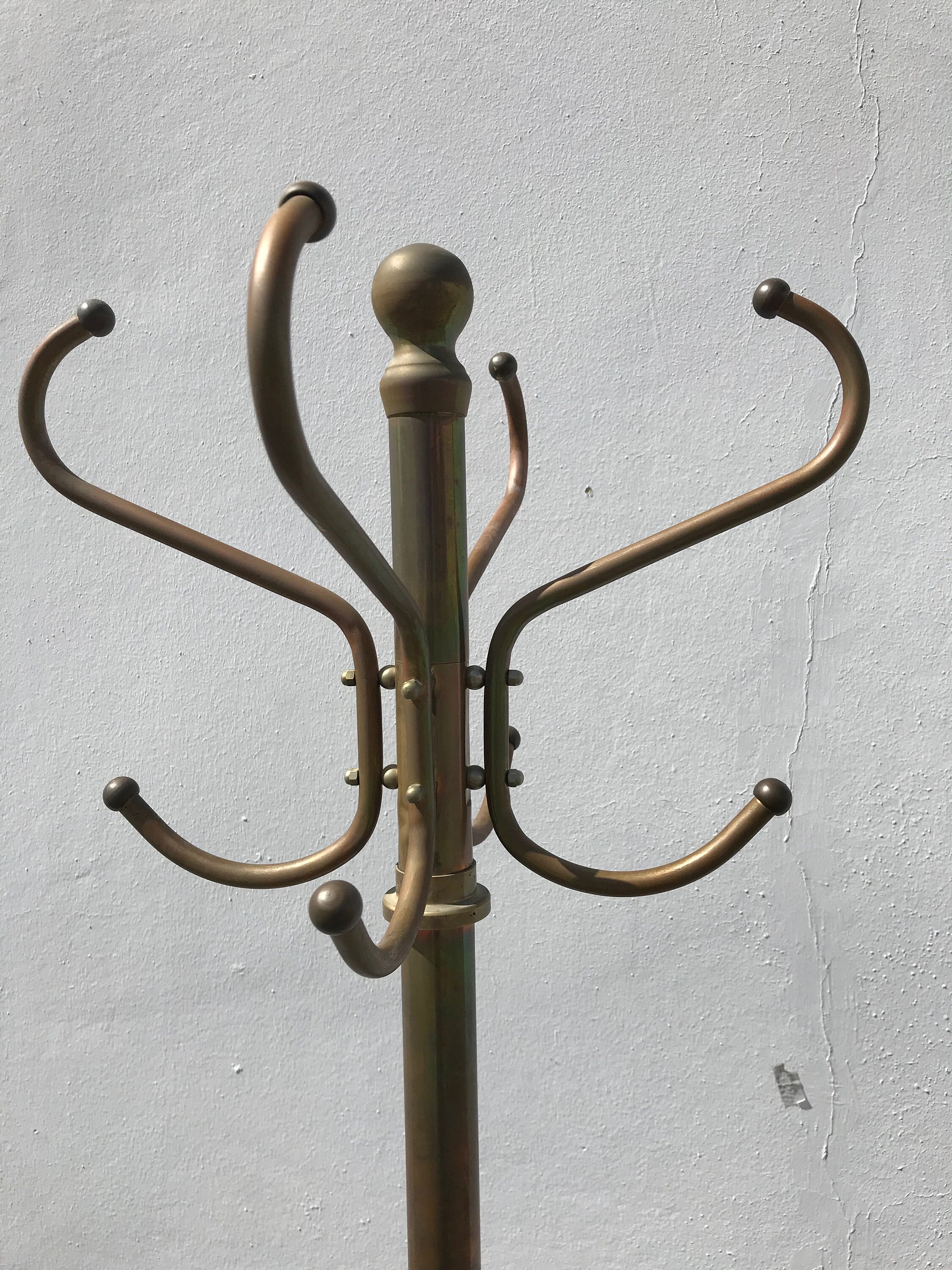 Antique Brass Coat Rack Rotating Hall Hat Tree Koken Garment Rack ...
