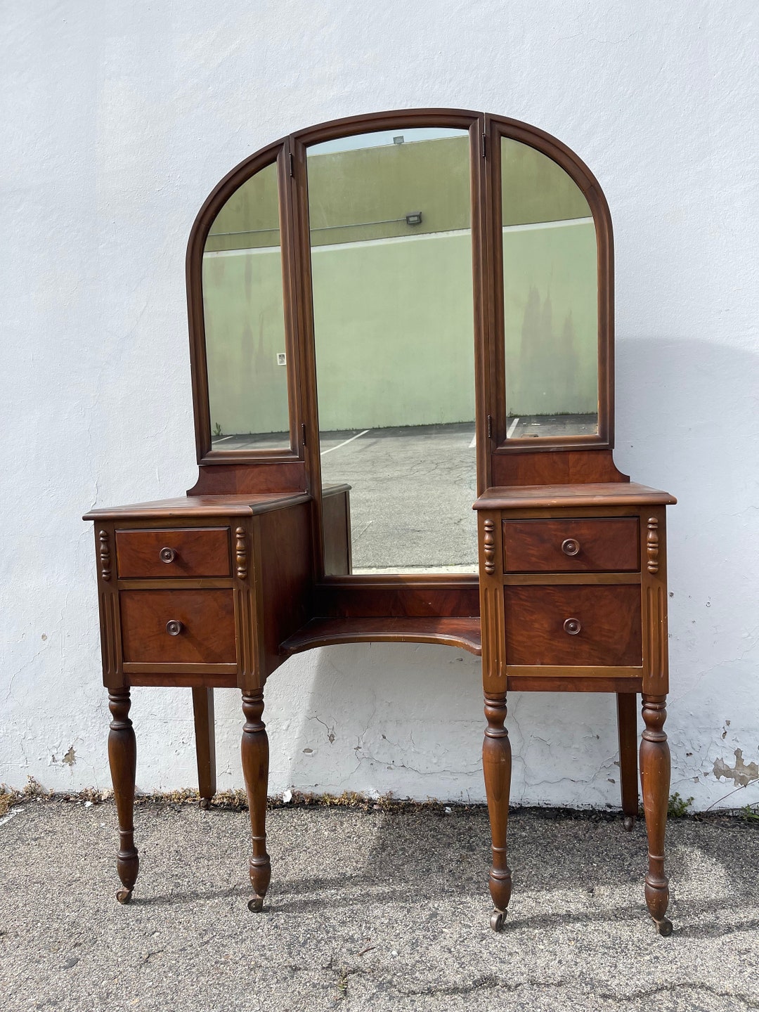American Antique Vanity Desk Dresser Chest Makeup Table Bedroom Storage ...