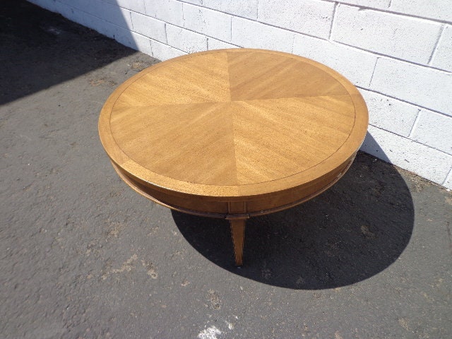 Coffee Table Round Circle Mid Century Traditional Vintage Antique ...