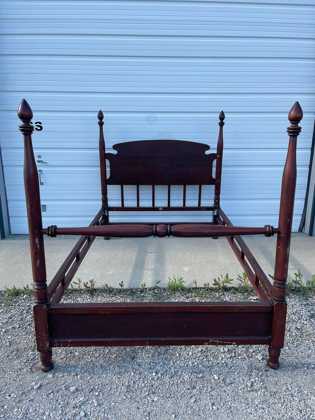 Antique Wood Bed Wood Ariel Furniture Poster Frame Style Shabby Chic ...