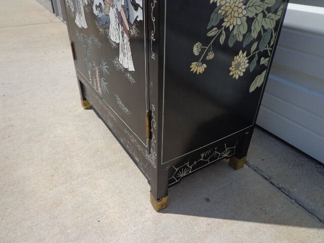 Chinese Cabinet Console Vintage Chinoiserie Storage Nightstand Entry ...