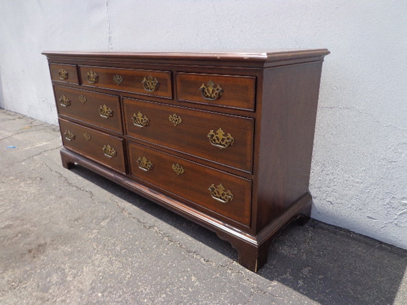 Antique Dresser Wood Asian Regency Chinoiserie Boho Chic Chest Drawers ...
