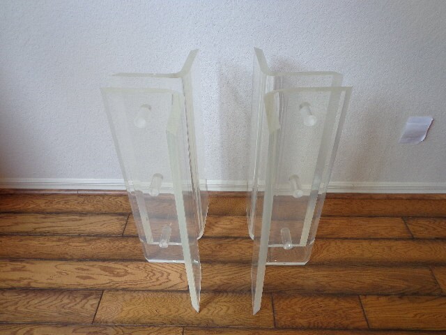 Lucite Table Desk Base Mid Centry Modern Charles Hollis Jones Style ...