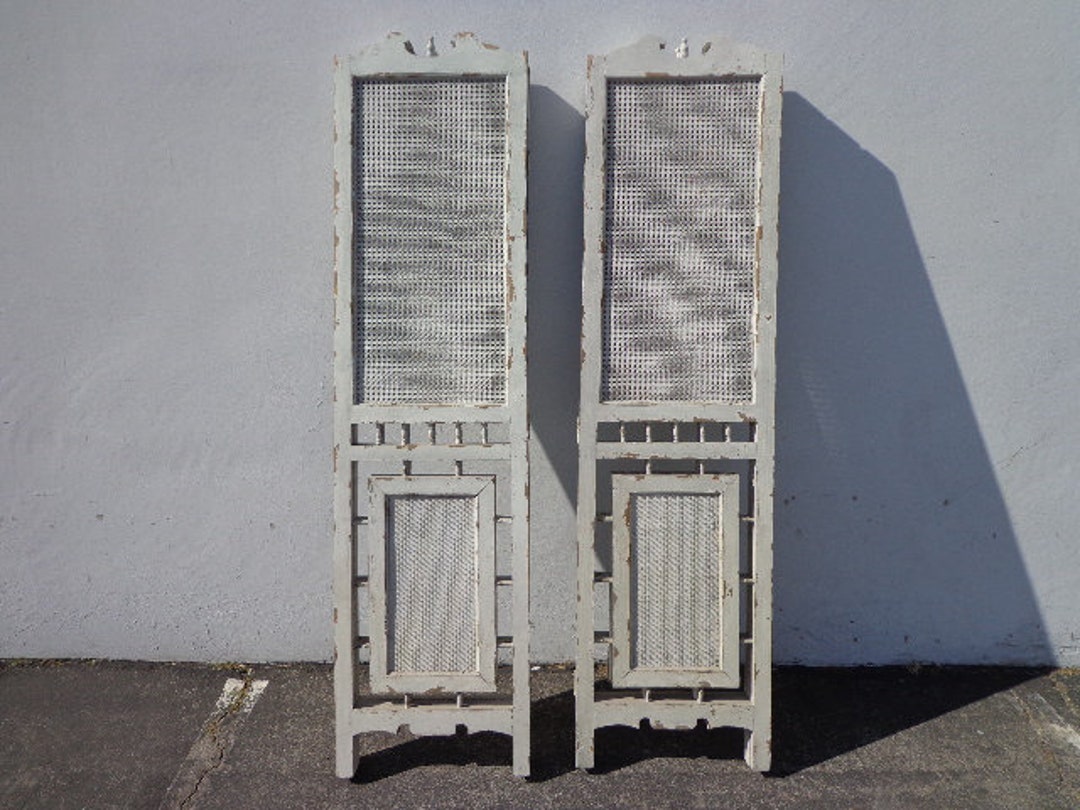 2 Antique Cane Privacy Screens Panels Headboard Bed Country - Etsy