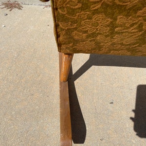 Mid Century Modern Rocking Chair Wood Fabric Retro Rocker - Etsy