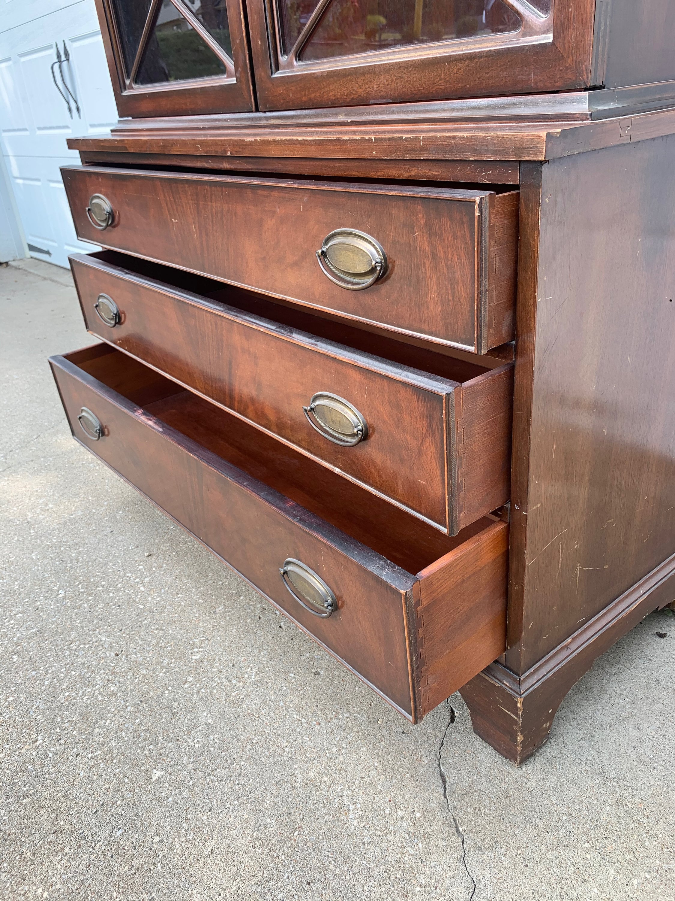 Antique China Cabinet Display Case Hepplewhite Hutch Buffet Server ...