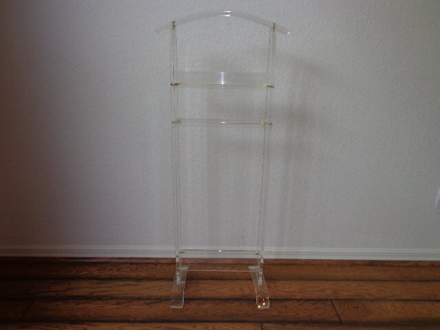 Lucite Valet Coat Rack Catch All Bathroom Storage Decor Mid Centry ...