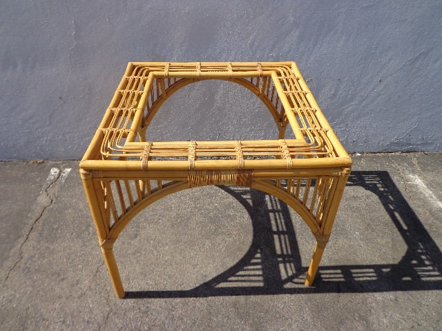 Vintage Rattan Dining Table Base Kitchen Breakfast Table Style Tropical ...